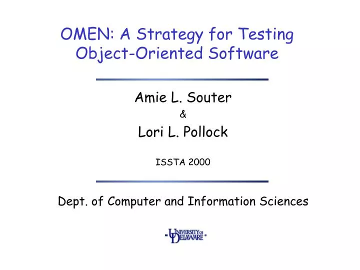 PPT - OMEN: A Strategy for Testing Object-Oriented Software PowerPoint ...