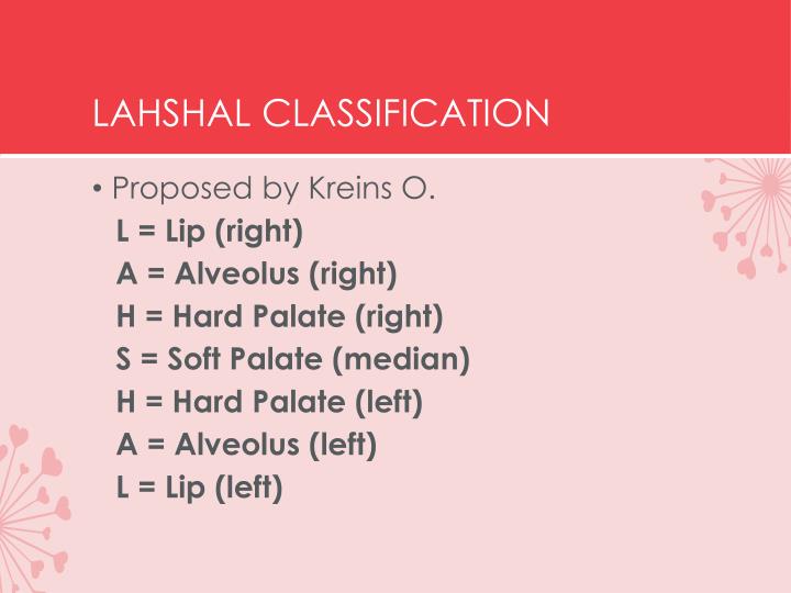 PPT - CLASSIFICATION FOR CLEFT LIP AND PALATE PowerPoint Presentation ...