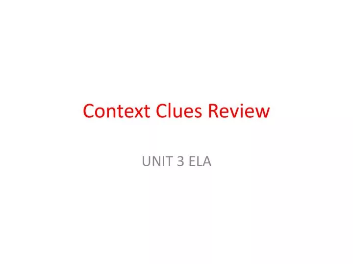 PPT - Context Clues Review PowerPoint Presentation, free download - ID ...