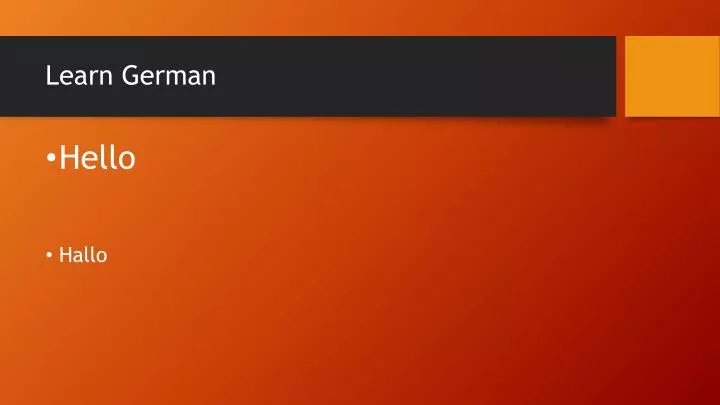 PPT - Learn German PowerPoint Presentation, free download - ID:2441067