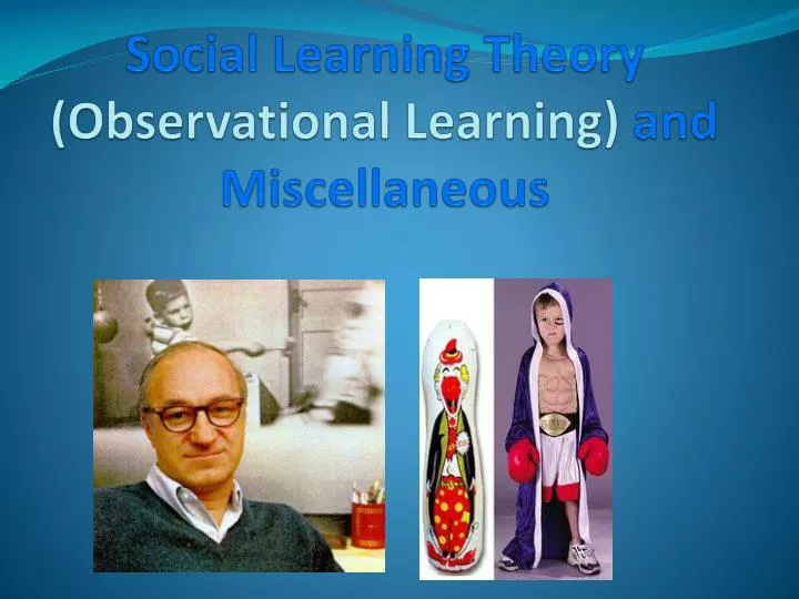 PPT - Social Learning Theory (Observational Learning) and Miscellaneous ...