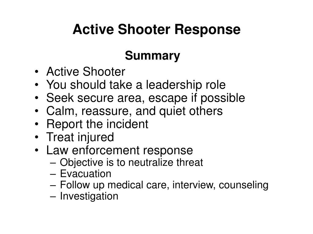 PPT - Active Shooter Incidents The Community Response Chief Joel ...