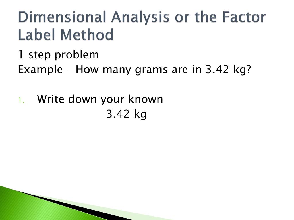 PPT - Dimensional Analysis or the Factor Label Method PowerPoint ... PPT - Dimensional Analysis or the Factor Label Method PowerPoint ...