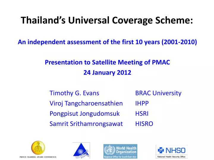 PPT - Thailand’s Universal Coverage Scheme: PowerPoint Presentation ...