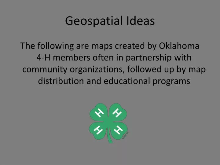 PPT - Geospatial Ideas PowerPoint Presentation, free download - ID:2442598