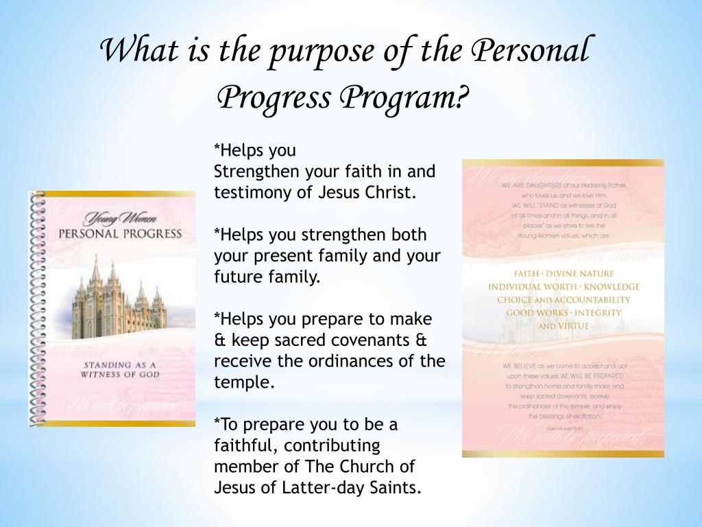 PPT - Young Women Personal Progress Standing as a Witness of God ...