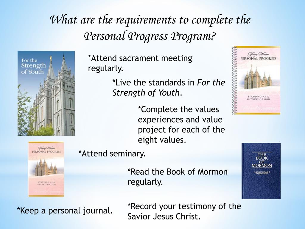 PPT - Young Women Personal Progress Standing as a Witness of God ...