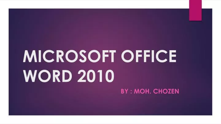 PPT - MICROSOFT OFFICE WORD 2010 PowerPoint Presentation, free download ...
