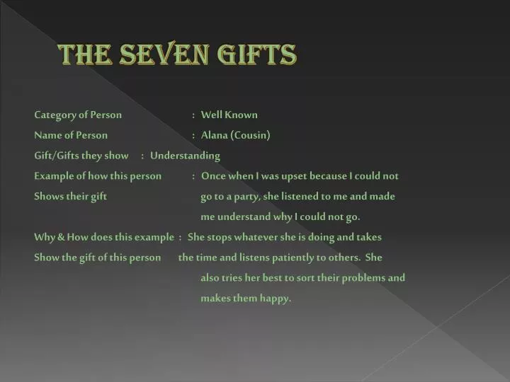 PPT - THE SEVEN GIFTS PowerPoint Presentation, free download - ID:2445412
