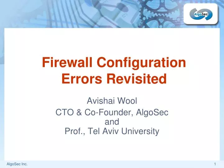 PPT - Firewall Configuration Errors Revisited PowerPoint Presentation, free download - ID:2446084