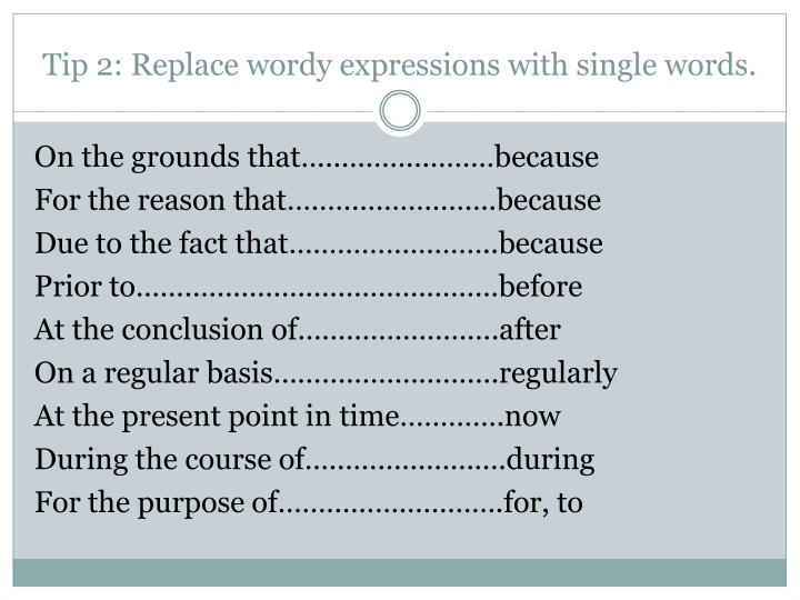 PPT - Wordiness PowerPoint Presentation - ID:2447398
