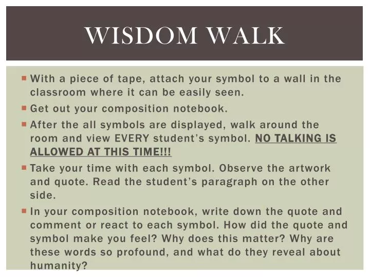 PPT - Wisdom walk PowerPoint Presentation, free download - ID:2447739