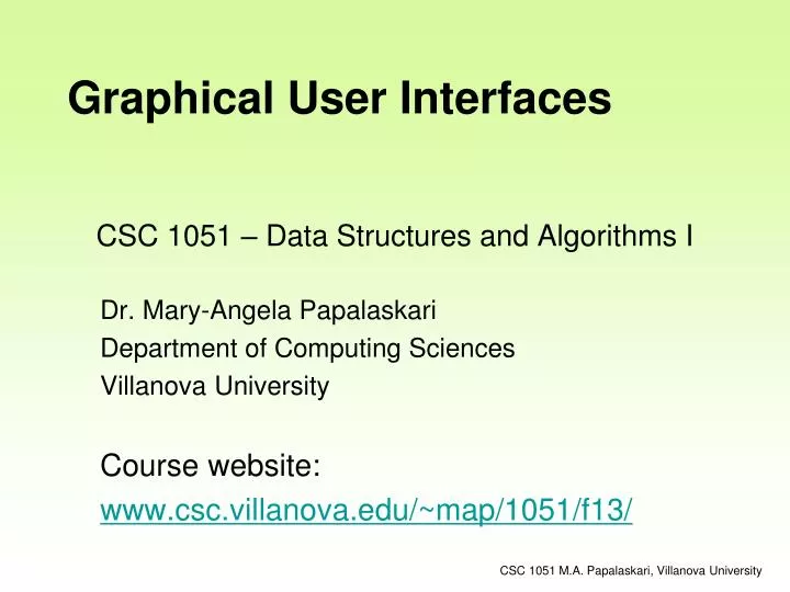 PPT - CSC 1051 – Data Structures and Algorithms I PowerPoint Presentation - ID:2448348
