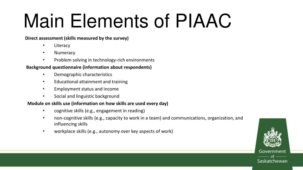 PPT - PIAAC = Programme for the International Assessment of Adult ...