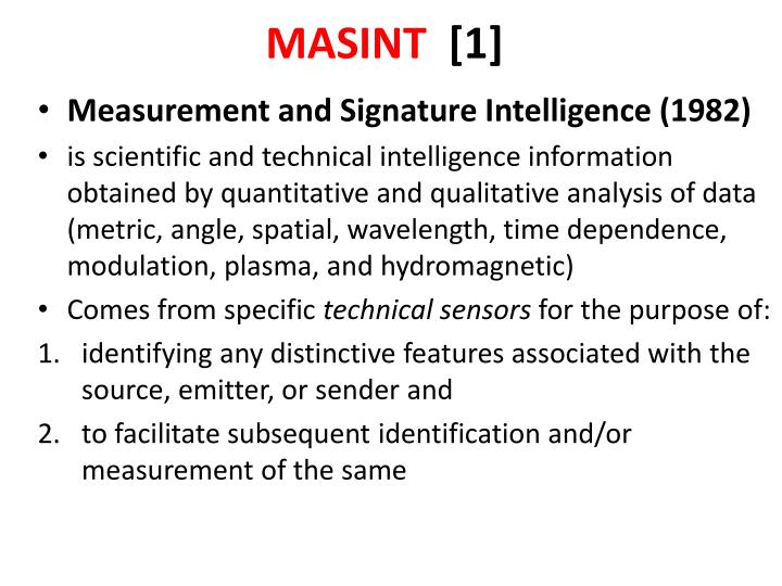 PPT - List of intelligence gathering disciplines PowerPoint ...