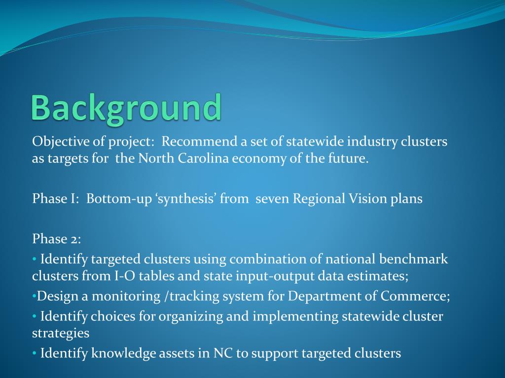 PPT - North Carolina Vision Plan Project: Industry Clusters for North ...