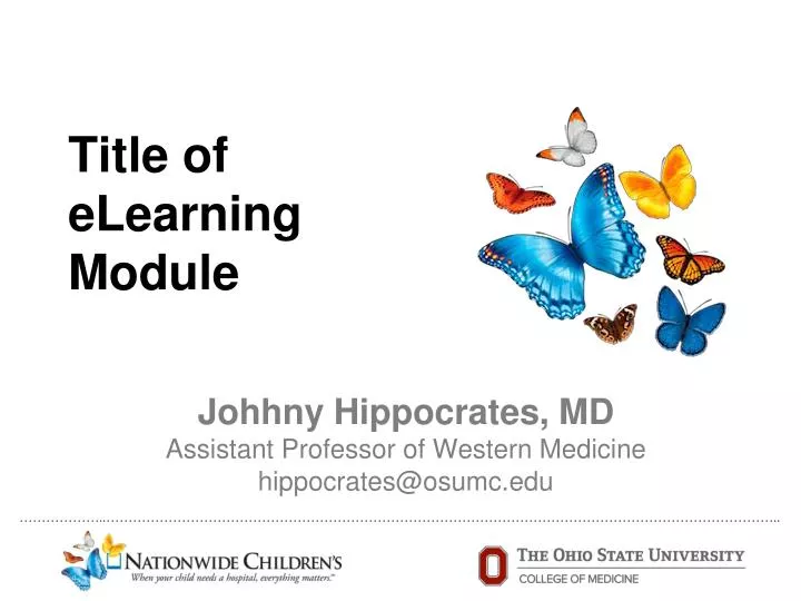 PPT - Title of eLearning Module PowerPoint Presentation, free download ...