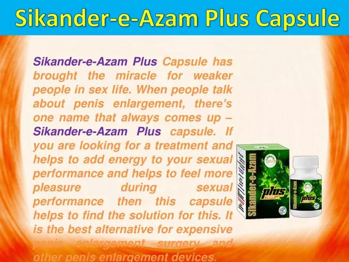 PPT - Sikander-e-azam plus capsule PowerPoint Presentation, free ...