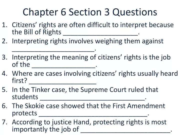 PPT - Chapter 6 Section 3 Questions PowerPoint Presentation, free download - ID:2452232