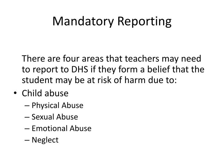 PPT - Mandatory Reporting PowerPoint Presentation - ID:2452812