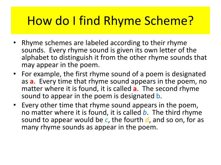 PPT - Rhyme Scheme PowerPoint Presentation - ID:2452945