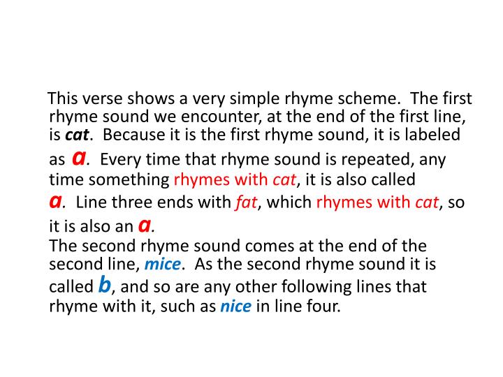PPT - Rhyme Scheme PowerPoint Presentation - ID:2452945