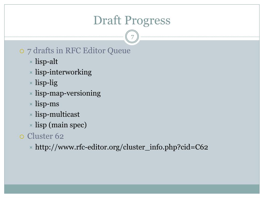 PPT - LISP Working Group PowerPoint Presentation, free download - ID ... PPT - LISP Working Group PowerPoint Presentation, free download - ID ...