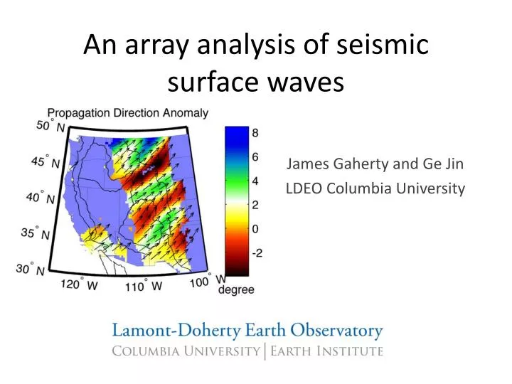PPT - An array analysis of seismic surface waves PowerPoint ...