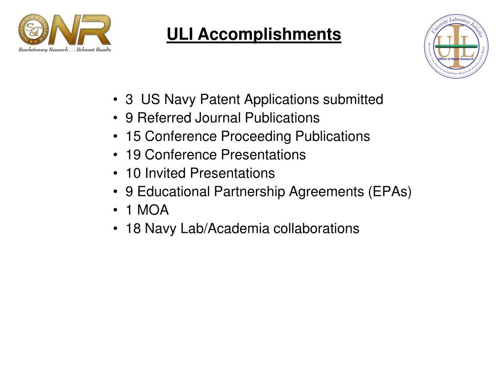 PPT - University Laboratory Initiative (ULI) in Undersea Weapons ...