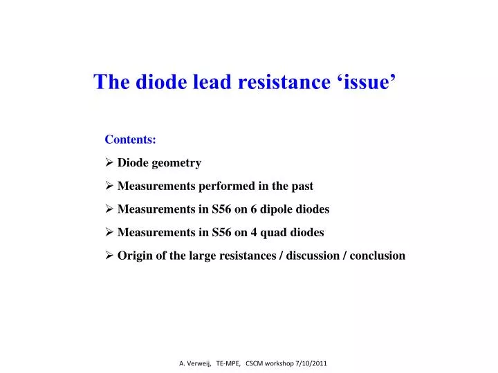 PPT - The diode lead resistance ‘issue’ PowerPoint Presentation, free ...