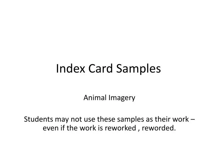 PPT - Index Card Samples PowerPoint Presentation, free download - ID ...