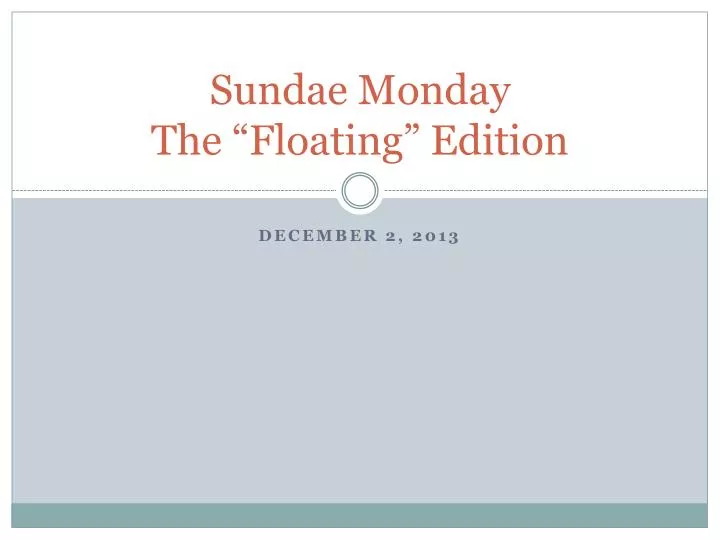 PPT - Sundae Monday The “Floating” Edition PowerPoint Presentation - ID ...