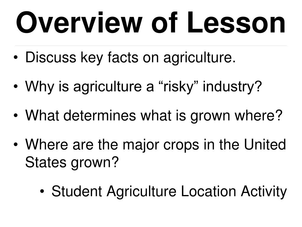 PPT - American Agriculture U.S. History and Geography High School ...