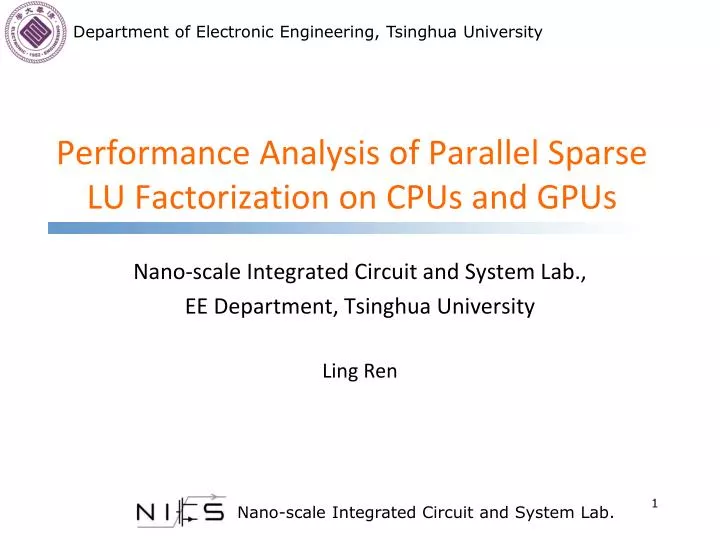 Ppt Performance Analysis Of Parallel Sparse Lu Factorization On Cpus And Gpus Powerpoint