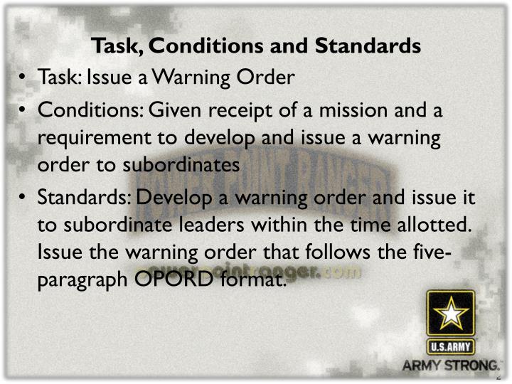 PPT - Issue a Warning Order PowerPoint Presentation - ID:2456050