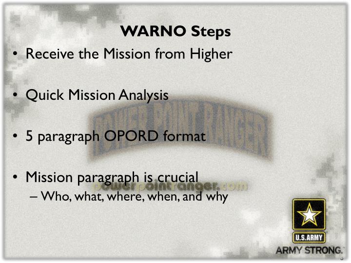 PPT - Issue a Warning Order PowerPoint Presentation - ID:2456050