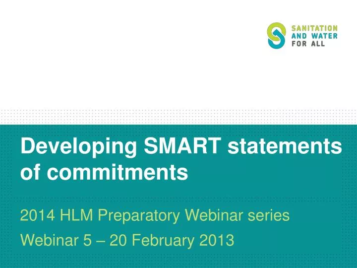 PPT - Developing SMART statements of commitments PowerPoint ...