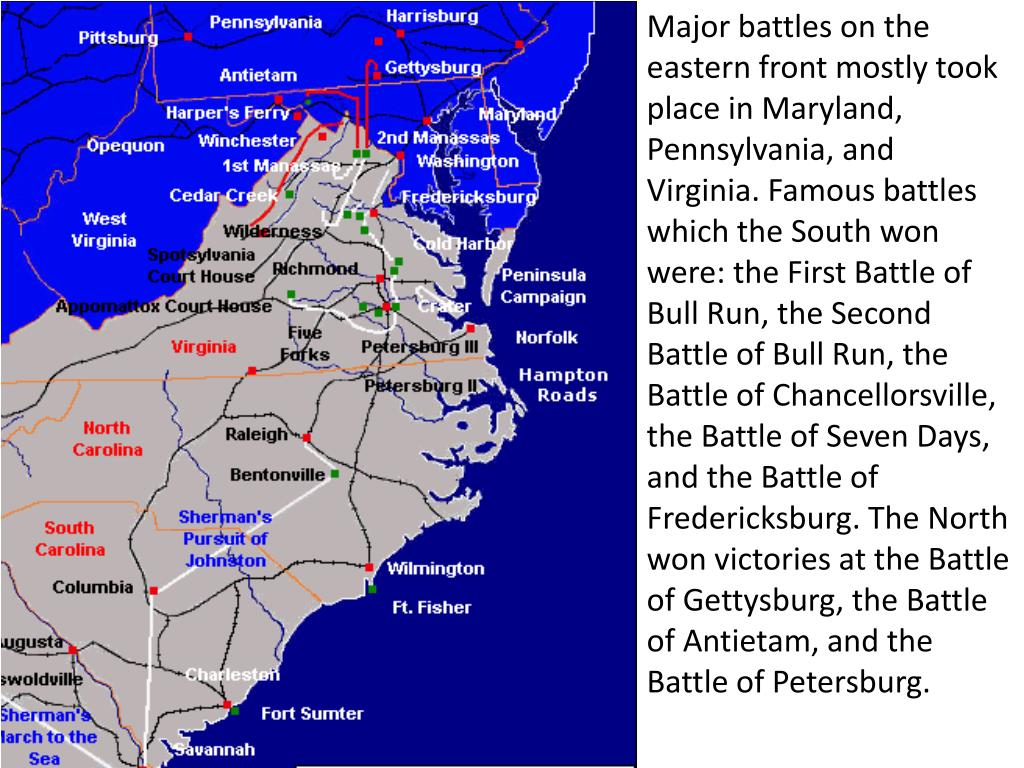 PPT - The Appalachian Mountains divided the war into two main theaters ...