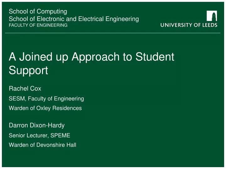 PPT - A Joined up Approach to Student Support PowerPoint Presentation ...