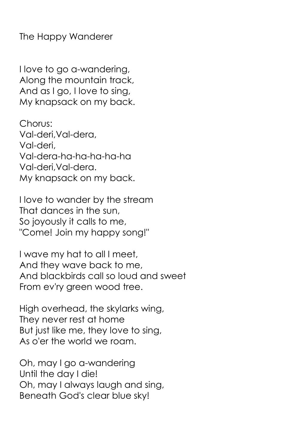 PPT - I love to go a-wandering … Singing with Bron Thursday 8 th May ...