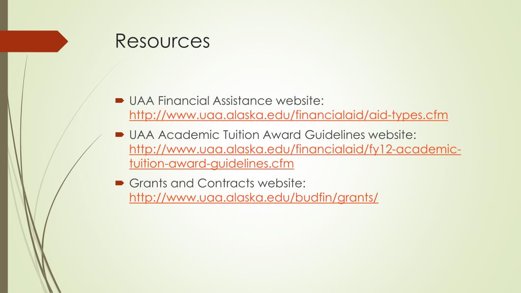 PPT - UAA Department Scholarships and Academic Tuition Waivers ...