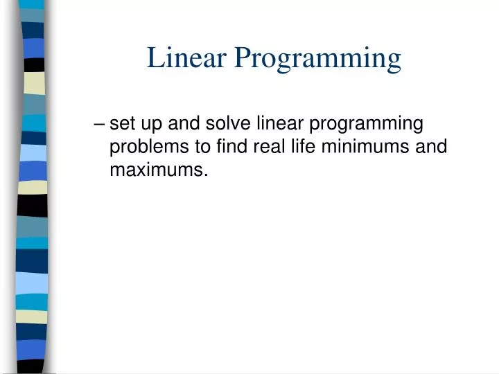 PPT - Linear Programming PowerPoint Presentation, free download - ID ...