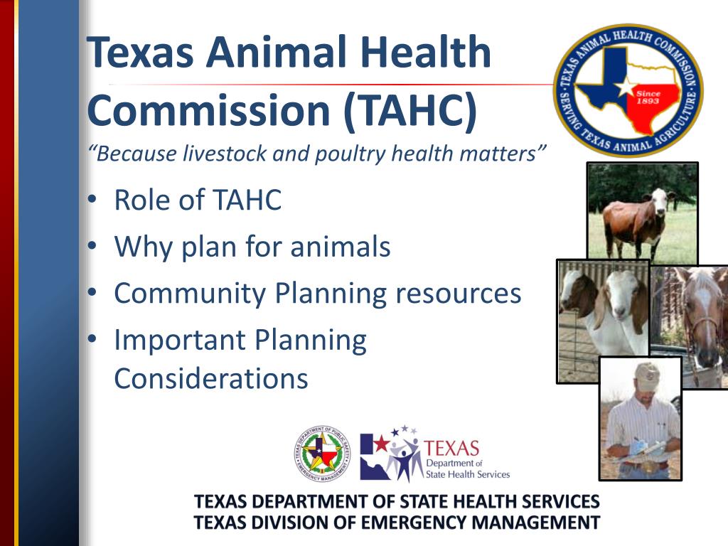 PPT - TAHC Texas Animal Health Commission: Community Planning and ...