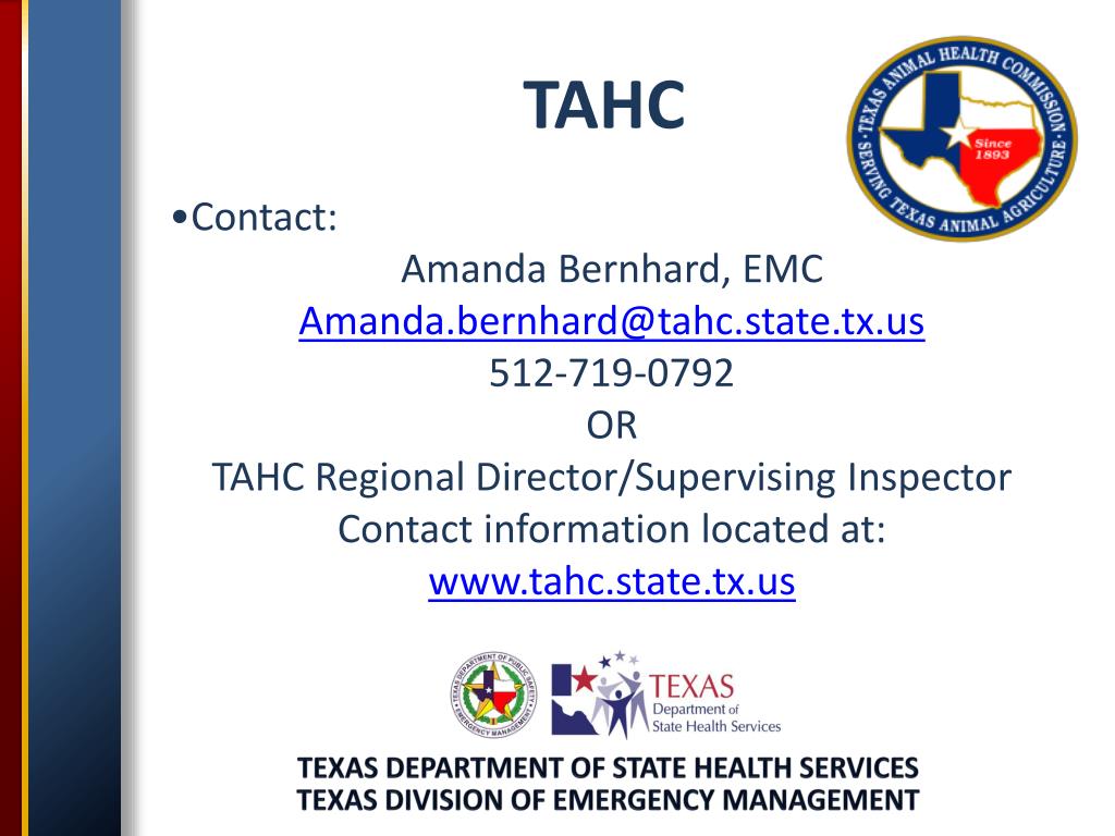 PPT - TAHC Texas Animal Health Commission: Community Planning and ...