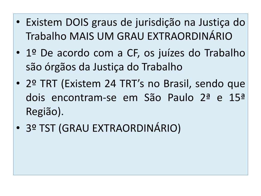 PPT - Organização da Justiça do Trabalho Competência da Justiça do ...