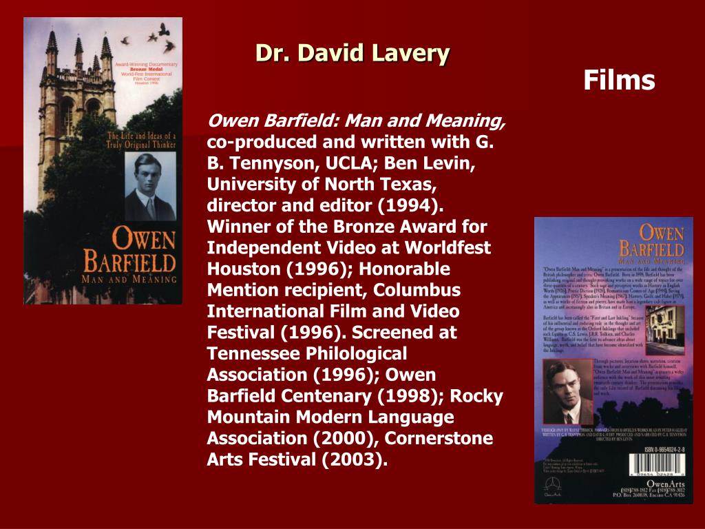 PPT - Dr. David Lavery Professor of English & Popular Culture Middle ...