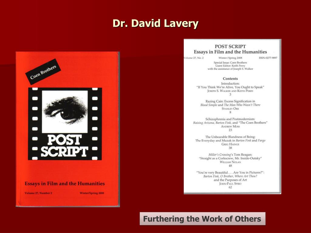 PPT - Dr. David Lavery Professor of English & Popular Culture Middle ...