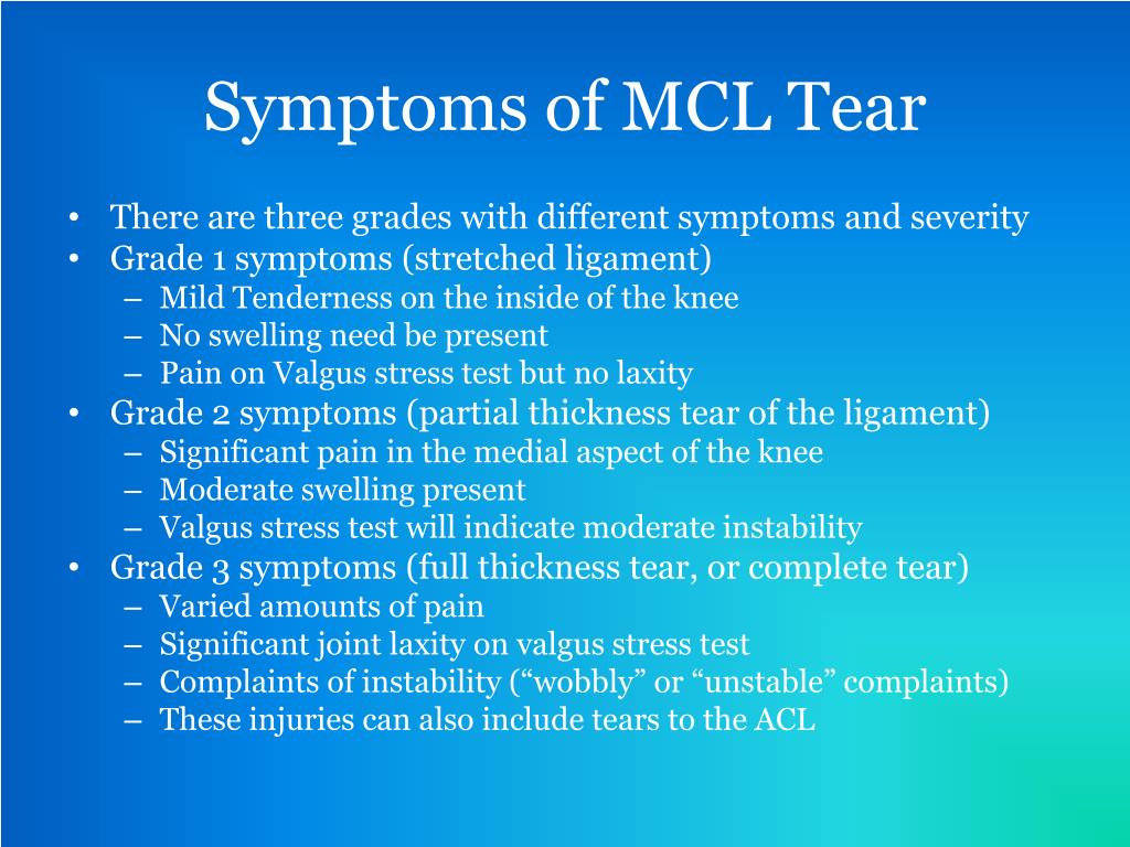 Ppt Medial Collateral Ligament Mcl Tear Powerpoint Presentation Free Download Id2458583