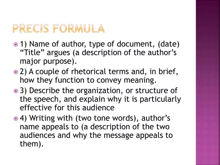 PPT - Precis Formula PowerPoint Presentation, free download - ID:2458834