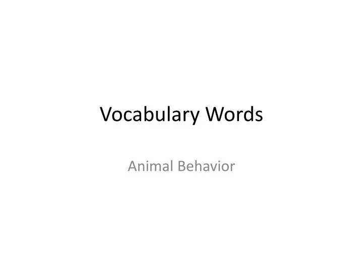 PPT - Vocabulary Words PowerPoint Presentation, free download - ID:2459553